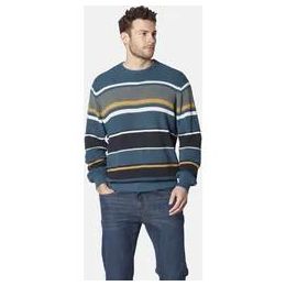 Rundhalspullover Babista "Pullover TORIVARA", Herren, Gr. XL, blau (petrol gestreift), Obermaterial: 55% Polyacryl PAN. 45% Baumwolle CO., gestreift, normal, Rundhals, Pullover Rundhalspullover, mit Streifenmuster