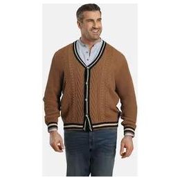 Strickjacke CHARLES COLBY "Strickjacke DUKE STARKS", Herren, Gr. XXXL, braun (cognac), Obermaterial: 50% Baumwolle CO. 50% Polyacryl PAN., unifarben, normal, Strickjacken Strickjacke