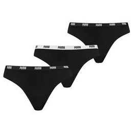 String Puma "String 3er Pack", Damen, Gr. XL, schwarz, Obermaterial: 95% Baumwolle CO. 5% Elasthan EL., Unterhosen String