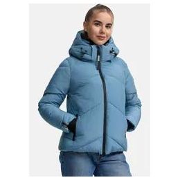 Winterjacke Marikoo "Simaraa", Damen, Gr. M, blau (powder blau), Obermaterial: 100% Polyester; Innenseite: 100% Polyester; Fellimitat: 100% Polyester, Jacken Winterjacke, mit abnehmbarem Kunstfellkragen