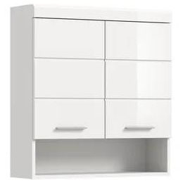 H&auml;ngeschrank Welltime "SIENA, Breite 74cm, 2 T&uuml;ren, 1 offenes F&auml;cher, MDF-Front", wei&szlig; (wei&szlig; nb, wei&szlig; hochglanz mdf tz), B:74cm H:79cm T:24cm, FSC-zertifizierter Holzwerkstoff, Schr&auml;nke, H&auml;ngeschrank, in verschiedenen Farben erh&auml;ltlich, Badm&ouml;bel, Badschrank, Schrank, Bad
