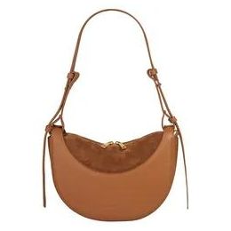 Umh&auml;ngetasche Samantha Look, Damen, Gr. B/H/T: 27cm x 21cm x 8cm onesize, braun (cognac), Leder, clean, Taschen Umh&auml;ngetasche, echt Leder, Made in Italy