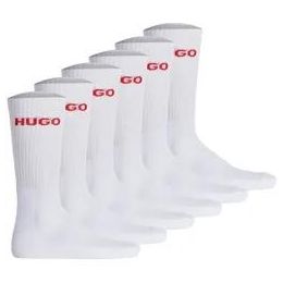 Kurzsocken Hugo "Socken 6P QS RIB LOGO CC 6er Pack", Herren, Gr. 43-46, wei&szlig;, Obermaterial: 72% Baumwolle CO. 25% Polyester PES. 2% Elasthan EL. 1% Polyamid PA., Socken