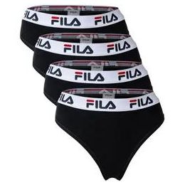 String Fila "String 4er Pack", Damen, Gr. S, schwarz, Obermaterial: 95% Baumwolle CO. 5% Elasthan EL., Unterhosen String