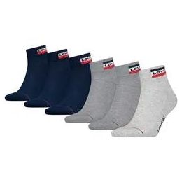 Levi's Kurzsocken LEVI'S "Socken 6er Pack", Herren, Gr. 39-42, blau (blau, grau), Obermaterial: 83% Baumwolle CO. 15% Polyamid PA. 2% Elasthan EL., Socken