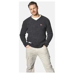 Rundhalspullover Jan Vanderstorm "Pullover mit M&uuml;tze RONAI", Herren, Gr. 7XL, grau (dunkelgrau melange), Obermaterial: 84% Polyester COOLMAX PES(Coolmax). 16% Baumwolle CO., Pullover Rundhalspullover