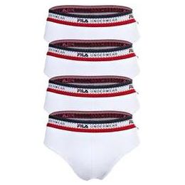 Slip Fila "Slip 4er Pack", Herren, Gr. XXL, wei&szlig;, Obermaterial: 95% Baumwolle CO. 5% Elasthan EL., Unterhosen Slip