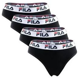 Slip Fila "Slip 4er Pack", Damen, Gr. XL, schwarz, Obermaterial: 95% Baumwolle CO. 5% Elasthan EL., Unterhosen Slip