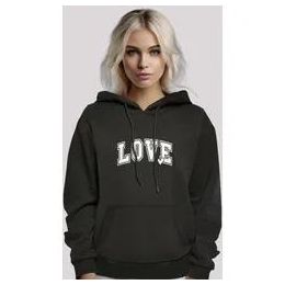 Kapuzenpullover F4NT4STIC "Love University Valentinstag Herz", Damen, Gr. XL, schwarz, Obermaterial: 65% Baumwolle, 35% Polyester, relaxed fit, Pullover Kapuzenpullover, Premium Qualit&auml;t