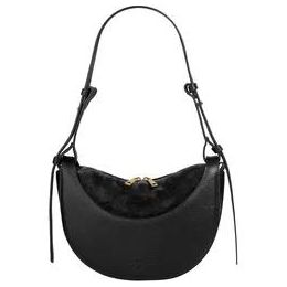 Umh&auml;ngetasche Samantha Look, Damen, Gr. B/H/T: 27cm x 21cm x 8cm onesize, schwarz, Leder, clean, Taschen Umh&auml;ngetasche, echt Leder, Made in Italy