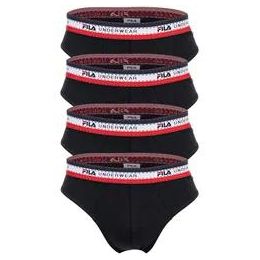 Slip Fila "Slip 4er Pack", Herren, Gr. XXL, schwarz, Obermaterial: 95% Baumwolle CO. 5% Elasthan EL., Unterhosen Slip