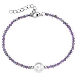 Smart Jewel Armband LADY, silber (silber 925, silber 925), Armb&auml;nder, Damen, Glas Perlen Silber 925 (Sterlingsilber), Glas, Perlen, Silber 925 (Sterlingsilber), Armkette