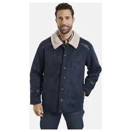 Lederimitatjacke Jan Vanderstorm "Jacke in Lederoptik LOTHAR", Herren, Gr. 60, blau (dunkelblau), Obermaterial: 100% Polyester COOLMAX PES(Coolmax)., Jacken