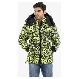 Cipo & Baxx Winterjacke CIPO & BAXX "Winterjacke", Herren, Gr. XL, gr&uuml;n (neongr&uuml;n), Stoff, 100% Polyester, bedruckt, regular fit normal, Jacken Winterjacke, mit stylischem Schriftzug