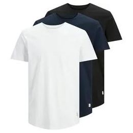 Jack & Jones T-Shirt JACK & JONES "T-Shirt JJENOA TEE 3PK 3er Pack", Herren, Gr. XXL, bunt (wei&szlig;, marineblau, schwarz), Obermaterial: 100% Baumwolle CO(Bio)., Shirts T-Shirt