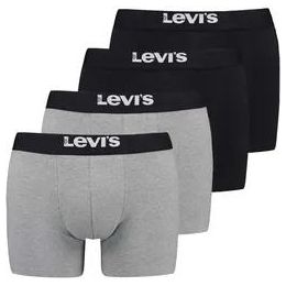 Levi's Boxershorts LEVI'S "Boxershort SOLID BASIC BOXER BRIEF ORG CO 4P ECOM 4er Pack", Herren, Gr. XXL, schwarz (schwarz, grau), Obermaterial: 95% Baumwolle CO. 5% Elasthan EL., Unterhosen