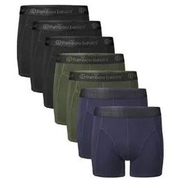Boxershorts Bamboo basics "Boxershort RICO7P 7er Pack", Herren, Gr. M, bunt (schwarz, gr&uuml;n, blau), Obermaterial: 68% Viskose CV. 28% Baumwolle CO. 4% Elasthan EL., Unterhosen
