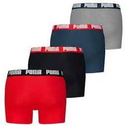 Boxershorts Puma "Boxershort 4er Pack", Herren, Gr. M, bunt (rot, schwarz, blau, grau), Obermaterial: 95% Baumwolle CO. 5% Elasthan EL., Unterhosen