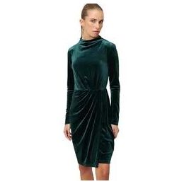 Samtkleid Zero "Damen mit Stehkragen", Damen, Gr. 42, Normalgr&ouml;&szlig;en, deep ponderosa pine, Samt, Obermaterial: 95% Polyester, 5% Elasthan, gl&auml;nzend, festlich, figurbetont kurz, eng, Kleider, drapiert /gerafft
