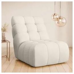 Sessel Home Affaire "AURELIAN, Love Seat XXL, Lese-Sessel, Big-Sessel", beige (creme), B:88,5cm H:95,5cm T:130cm, 100% Polyester, Sessel, Sessel, mit Wellenunterfederung, Velours, Struktur fein, Struktur grob