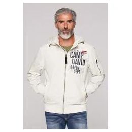 Outdoorjacke CAMP DAVID, Herren, Gr. S, grau (kitt), Web, Material: 100% Baumwolle, Futter: 100% Polyester, bestickt, regular fit normal, eingesetzt Rippb&uuml;ndchen, Jacken Outdoorjacke, mit &Auml;rmeltasche