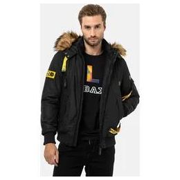 Cipo & Baxx Winterjacke CIPO & BAXX "Jacke", Herren, Gr. XL, schwarz, Stoff, 100% Polyester, unifarben, regular fit normal, Jacken Winterjacke, mit Kapuze und Kunstfellbesatz