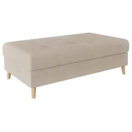 Polsterhocker Home Affaire "CHARRE XXL, Steppung im Sitzbereich, Ma&szlig;e: B/T/H: 118/73/40 cm", beige, B:118cm H:40cm T:73cm, 92% Polyester, 8% Nylon, Hocker, Polsterhocker, passend zur Serie CHARRE, auch in Cord und Boucl&eacute;