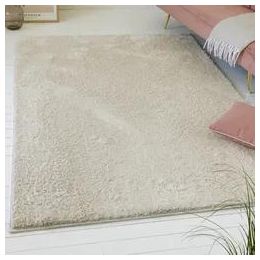 Hochflor-Teppich OTTO HOME "Nickolas, auch als L&auml;ufer erh&auml;ltlich", beige (creme), B:200cm H:30mm L:290cm, Polypropylen, Teppiche, Langflor, Shaggy, weicher Hochflor, uni farben, mit Glanz, Wohnzimmer