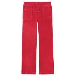 Sweathose Juicy Couture "DEL RAY PANT _ Damen", Damen, Gr. S, EURO-Gr&ouml;&szlig;en, rot (astor rot), Samt, 95% Polyester, 5% Elasthan, figurbetont, Hosen Sweathose, Trainingshose Damen, Sweathose, Velour, Jogginghose mit Glitzer, Sale