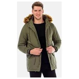 Cipo & Baxx Winterjacke CIPO & BAXX "Jacke", Herren, Gr. L, gr&uuml;n (khaki), Stoff, 100% Polyester, unifarben, regular fit normal, V-Ausschnitt, Rippb&uuml;ndchen, Jacken Winterjacke, mit Kordelzug zur Taillierung, CM150