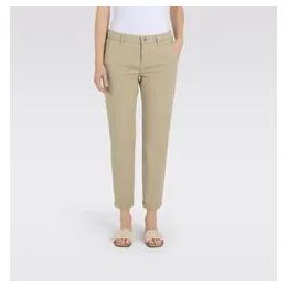 Chinohose MAC "CHINO turn up", Damen, Gr. 44, N-Gr, beige (golden terra ppt), Web, Obermaterial: 97% Baumwolle, 3% Elasthan, unifarben, slim fit kn&ouml;chelfrei, Hosen Chinohose, mit dezentem Glanz, elegant und sportiv zugleich