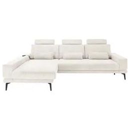 Ecksofa "SO 3600, inkl motor. Sitztiefenverstellung, Kopfst&uuml;tzen, Nierenkissen", wei&szlig; (kama natur), B:293cm H:83cm T:180cm, 100% Polyester, SET ONE BY Musterring, Sofas, Ecksofa, Sitzh&ouml;he 42 cm, Kaltschaum, Breite 293 x Tiefe 180 cm, Kama natur
