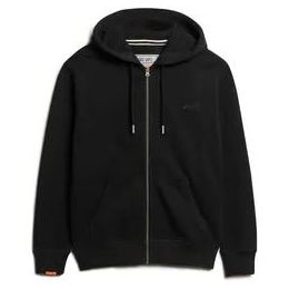 Sweatshirt Superdry "Sweatjacke Essential Logo Zip Hoodie", Herren, Gr. XXL, schwarz, Obermaterial: 72% Baumwolle CO. 28% Polyester PES., Sweatshirts Sweatshirt