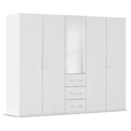 Dreht&uuml;renschrank Rauch "Kleiderschrank Schrank Garderobe Schlafzimmerschrank EVELYN", wei&szlig; (alpinwei&szlig;), B:251cm H:197cm T:61cm, Holzwerkstoff, Schr&auml;nke, Dreht&uuml;renschrank, in elegantem Stil mit Schubladen 3 Breiten und 2 H&ouml;hen MADE IN GERMANY