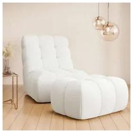 XXL-Sessel Home Affaire "AURELIAN Loveseat XXL mit Hocker im Set, Lese-Sessel, Relaxsessel", wei&szlig;, B:88,5cm H:95,5cm T:130cm, 100% Polyester, Sessel, XXL-Sessel, mit Wellenunterfederung, Struktur fein, Struktur grob, Velours