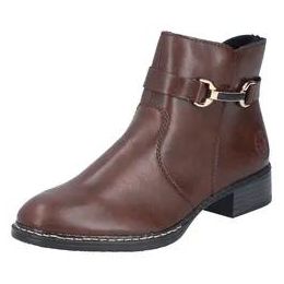 Stiefelette Rieker, Damen, Gr. 37, lila (marrone), Lederimitat, unifarben, Schuhe Stiefelette, Business-Stiefelette, Boots, mit Innenrei&szlig;verschluss, schmale Form