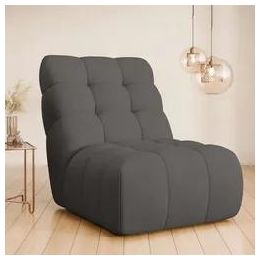 Sessel Home Affaire "AURELIAN, Love Seat XXL, Lese-Sessel, Big-Sessel", grau (dunkelgrau), B:88,5cm H:95,5cm T:130cm, 100% Polyester, Sessel, Sessel, mit Wellenunterfederung, Velours, Struktur fein, Struktur grob