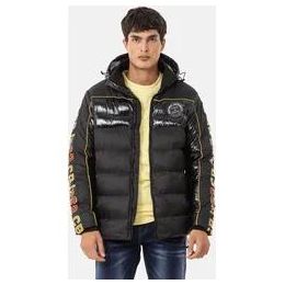 Cipo & Baxx Winterjacke CIPO & BAXX "Jacke", Herren, Gr. M, schwarz, Stoff, 100% Nylon, unifarben, regular fit normal, Jacken Winterjacke, mit Kapuze