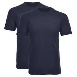 T-Shirt Ragman "T-Shirt 2er Pack", Herren, Gr. 8XL, blau (dunkelblau), Obermaterial: 100% Baumwolle CO., Shirts T-Shirt