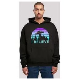 Kapuzenpullover F4NT4STIC "I BELIEVE UFO Alien Raumschiff Retro", Herren, Gr. L, schwarz, Obermaterial: 100% Baumwolle, oversize, Pullover Kapuzenpullover, Premium Qualit&auml;t