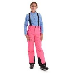 Skihose Killtec "Girls Skihose 242", M&auml;dchen, Gr. 128, Normalgr&ouml;&szlig;en, pink (neonpink), Obermaterial: 100% Polyester;Futter: 100% Polyester;F&uuml;llung: 100% Polyester, Hosen Skihose, Wasserdicht, atmungsaktiv, abnehmbare Tr&auml;ger, rutschfester Schneefang