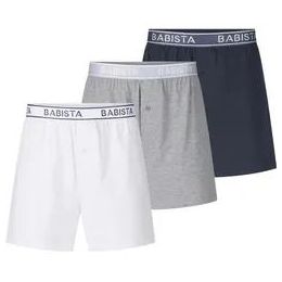 Boxershorts Babista "3er Pack Boxershorts CORRASULI", Herren, Gr. M, wei&szlig;, Obermaterial: 95% Baumwolle CO. 5% Elasthan EL., Unterhosen