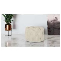 Hocker Home Affaire "FOLLINA", beige (hellbeige), B:60cm H:39cm T:60cm, 100% Polyester, Hocker, Hocker, Polsterhocker mit klassischer Chesterfield-Knopfheftung