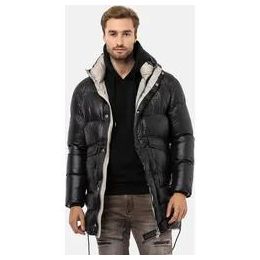 Cipo & Baxx Winterjacke CIPO & BAXX "Jacke", Herren, Gr. S, schwarz, Stoff, 100% Nylon, unifarben, regular fit normal, Jacken Winterjacke, mit seitlichen Schlitzen