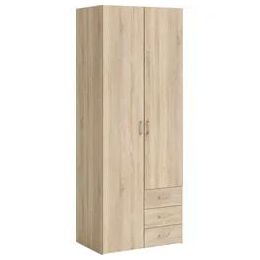 Kleiderschrank Inosign "Space Dreht&uuml;renschrank, Aufbewahrung Kasten Schrank Stauraum", braun (eiche), B:78cm H:200,4cm T:49,5cm, Holzwerkstoff, Schr&auml;nke, Kleiderschrank, Breite 78, 115,8 oder 154 cm, mit je 3 Schubk&auml;sten, innen Einlegeb&ouml;den