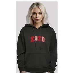 Kapuzenpullover F4NT4STIC "xoxo Varsity College Style Valentinstag", Damen, Gr. 5XL, schwarz, Obermaterial: 65% Baumwolle, 35% Polyester, relaxed fit, Pullover Kapuzenpullover, Premium Qualit&auml;t