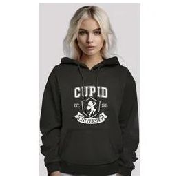 Kapuzenpullover F4NT4STIC "Cupid University Valentinstag", Damen, Gr. L, schwarz, Obermaterial: 65% Baumwolle, 35% Polyester, relaxed fit, Pullover Kapuzenpullover, Premium Qualit&auml;t