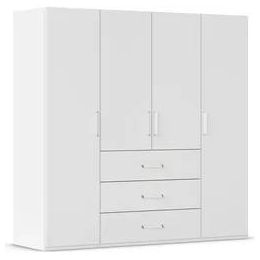 Dreht&uuml;renschrank Rauch "Kleiderschrank Schrank Garderobe Schlafzimmerschrank EVELYN", wei&szlig; (alpinwei&szlig;), B:201cm H:197cm T:60cm, Holzwerkstoff, Schr&auml;nke, Dreht&uuml;renschrank, in elegantem Stil mit Schubladen 3 Breiten und 2 H&ouml;hen MADE IN GERMANY