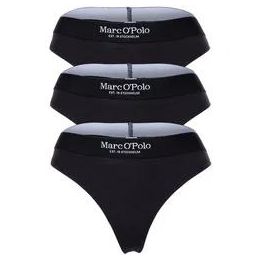 Marc O'Polo String MARC O'POLO "String 3er Pack", Damen, Gr. S, schwarz, Obermaterial: 95% Baumwolle CO(Bio). 5% Elasthan EL., Unterhosen String
