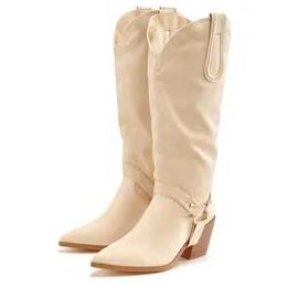 Stiefelette Lascana, Damen, Gr. 40, beige, Obermaterial: 100% Lederimitat. Decksohle: 100% Lederimitat. Futter: 100% Textilmaterial. Laufsohle: 100% Synthetik, unifarben, Schuhe Stiefelette, Cowboy Stiefel,Slouchy Boots mit abnehmbarem Schaft,Boots VEGAN